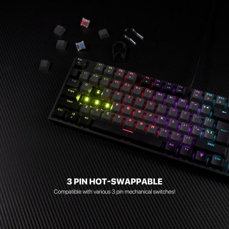 Fantech MK886V2 Atom 104 Wired Mechanical Keyboard Sumi Edition (Blue ...