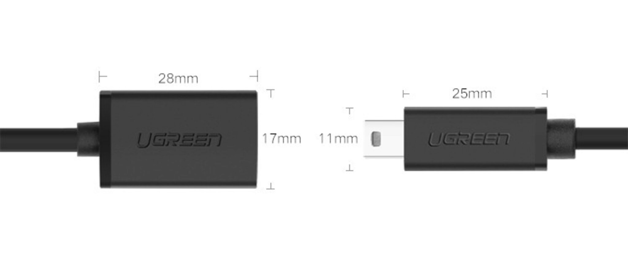 Ugreen - 10383 Mini Usb Otg Data Cable 5Pin T Port Go AM Connection ...