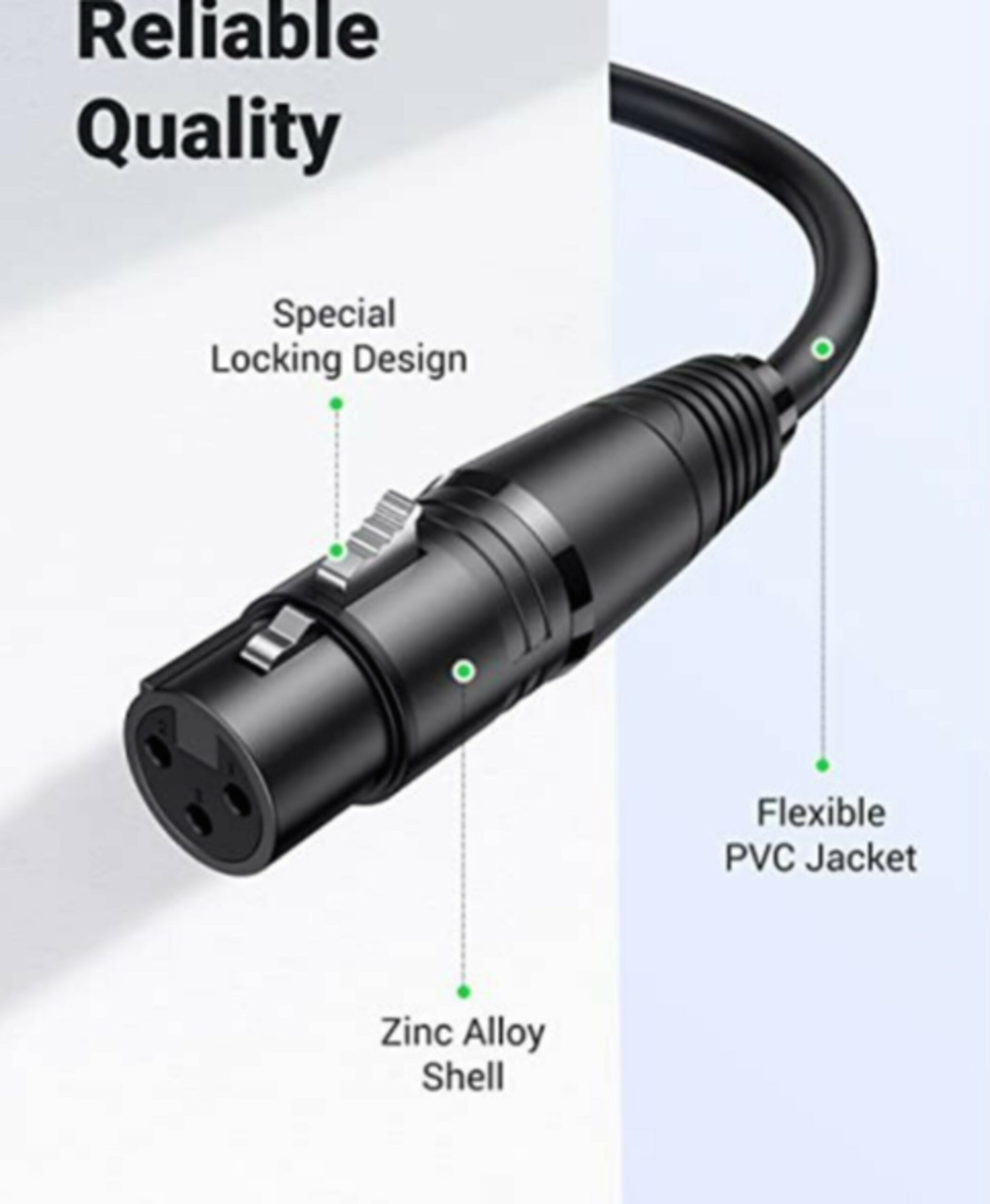 Ugreen - 20711 Cannon Male to Female Microphone Extension Audio Cable ...