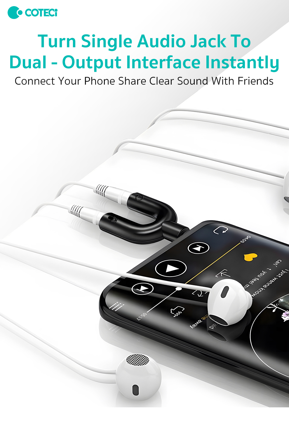 COTECi 3.5mm Audio Jack U-Shaped Splitter - 101 Multimedia