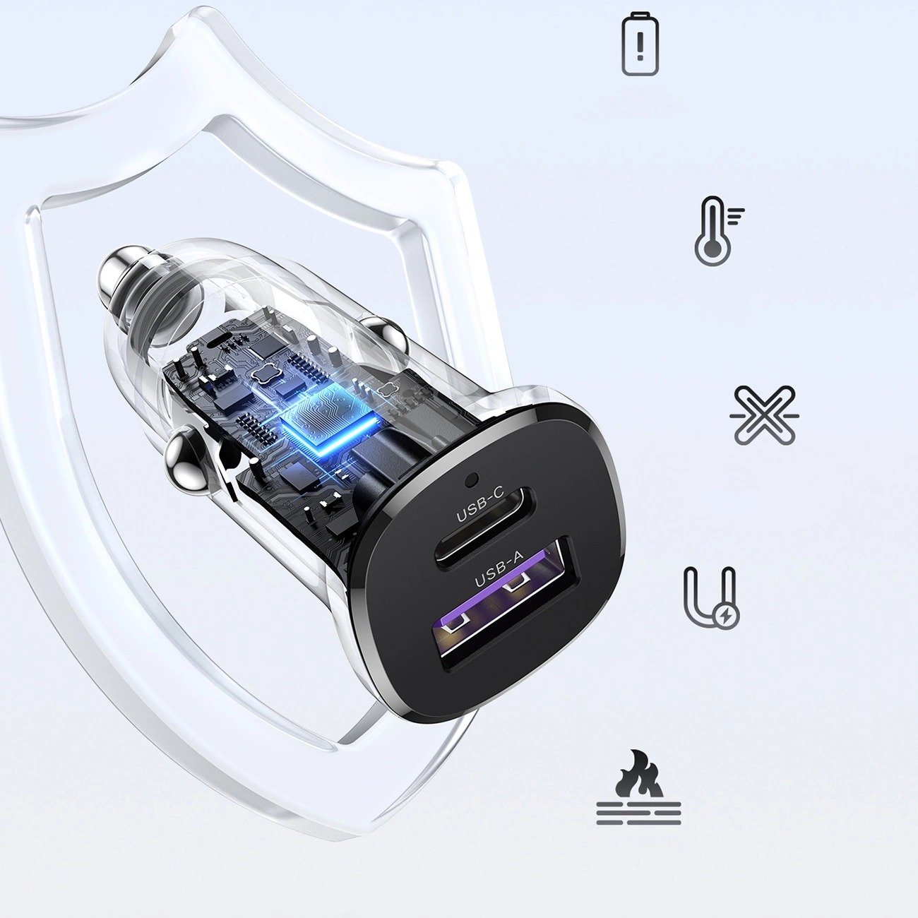 Ugreen - 25845 30W 2-Port Fast Car Charger - 101 Multimedia